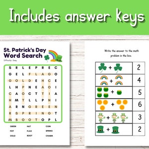 St. Patrick's Day Worksheets | Word Search | Coloring Pages | Color by ...