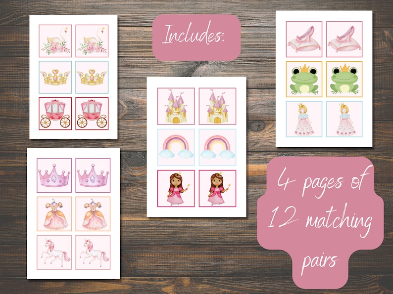 Princess Memory Game for Preschool and Toddler | Instant Download ...