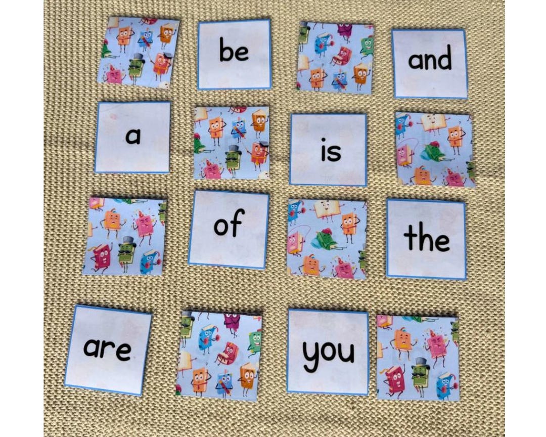 Sight Words Memory Game Set 1 for Kindergarten | Learn to Read Memory ...