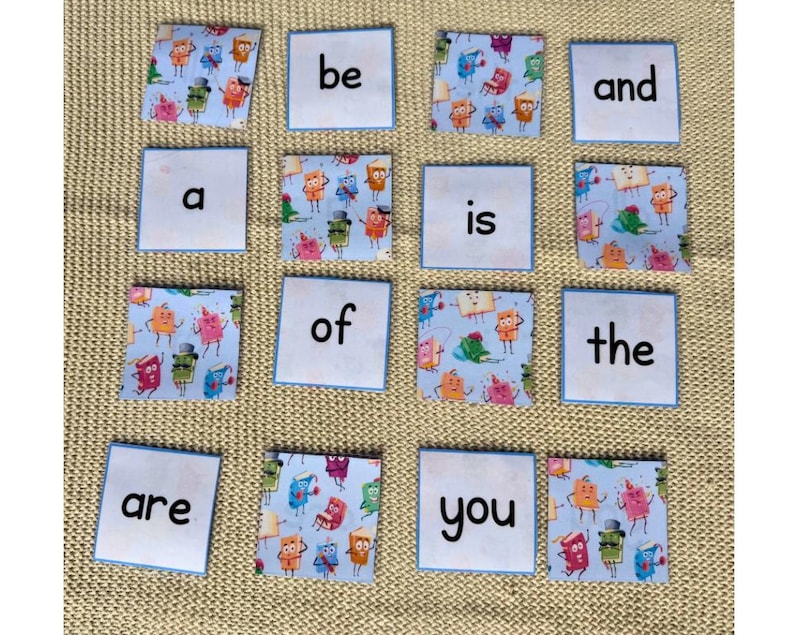 Sight Words Memory Game Set 1 for Kindergarten | Learn to Read Memory ...