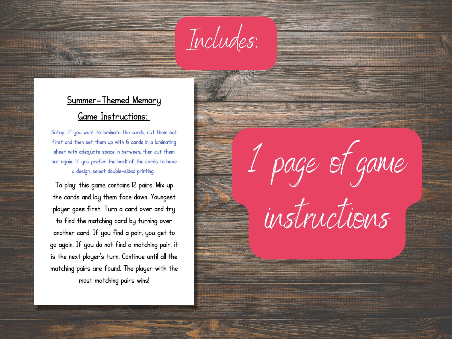 Printable Preschool Summer Memory Game Summer Activities for Toddlers ...