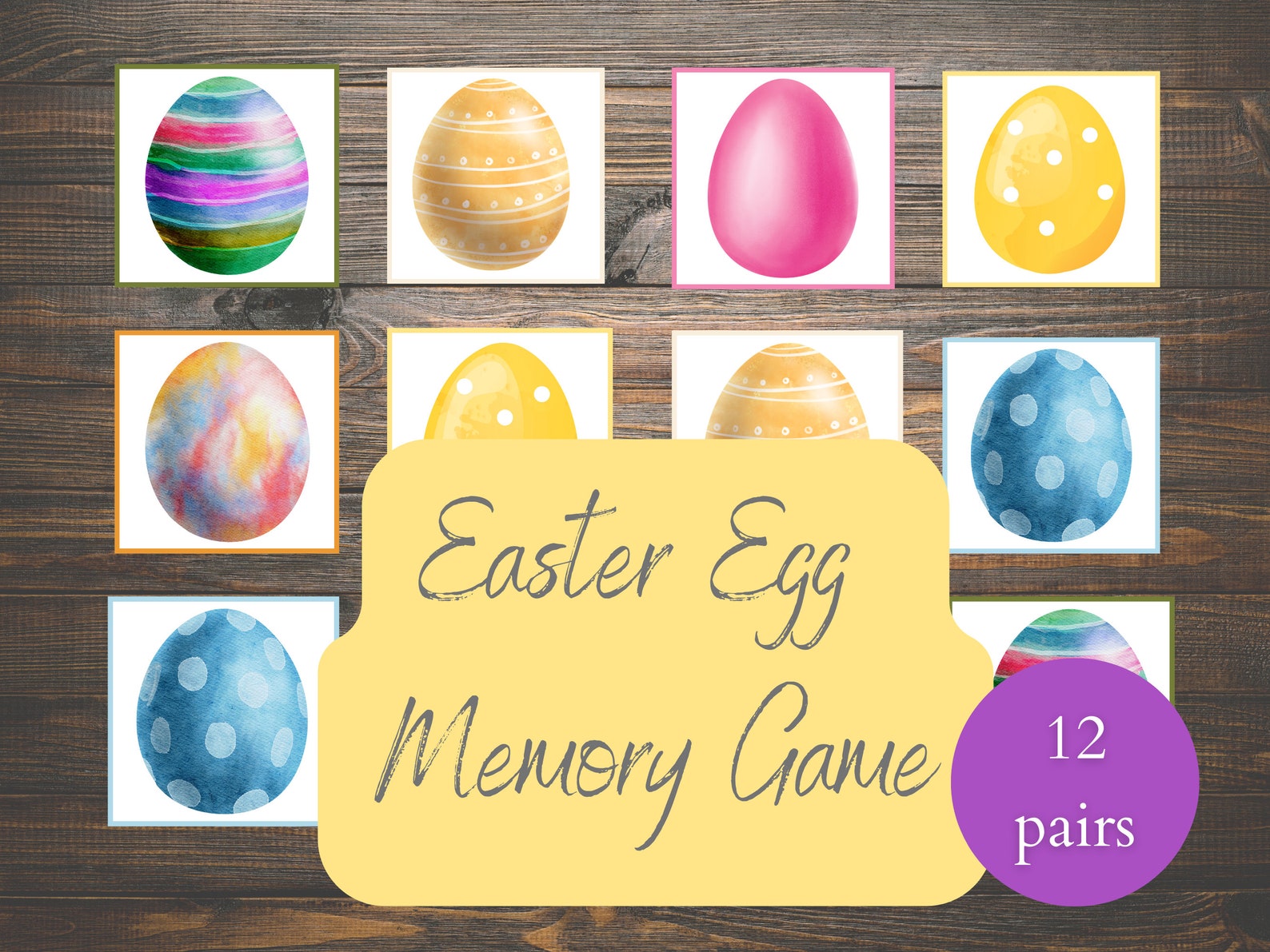 Easter Egg Memory Game Printable | DIY Memory Game Cards | Easter Gifts ...