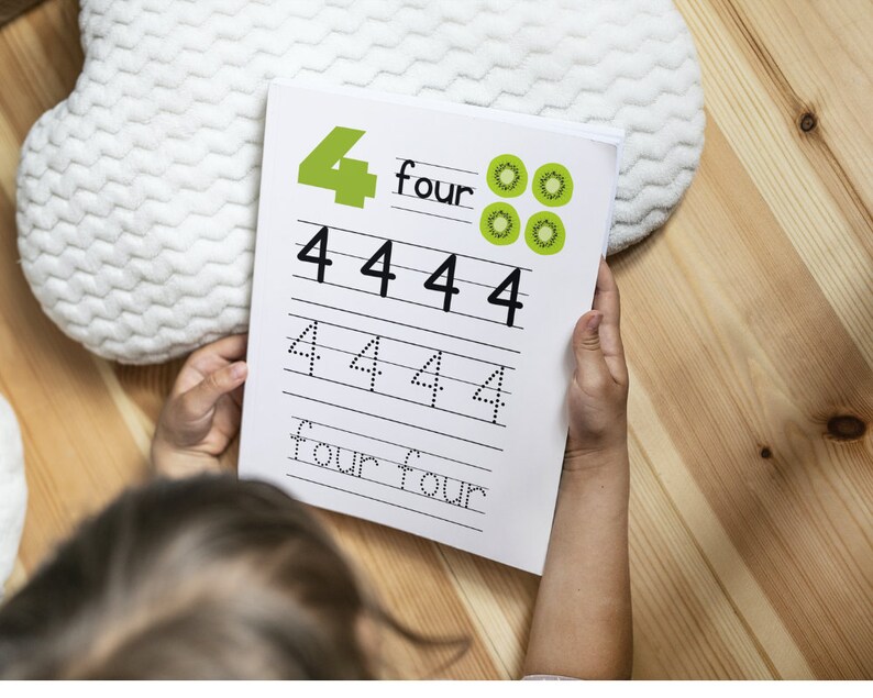 Number Tracing Worksheets for Preschool Counting Fruit Numbers 1-20 ...