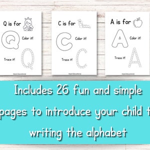 Easy Learn the Alphabet Worksheets Preschool Alphabet Tracing and ...