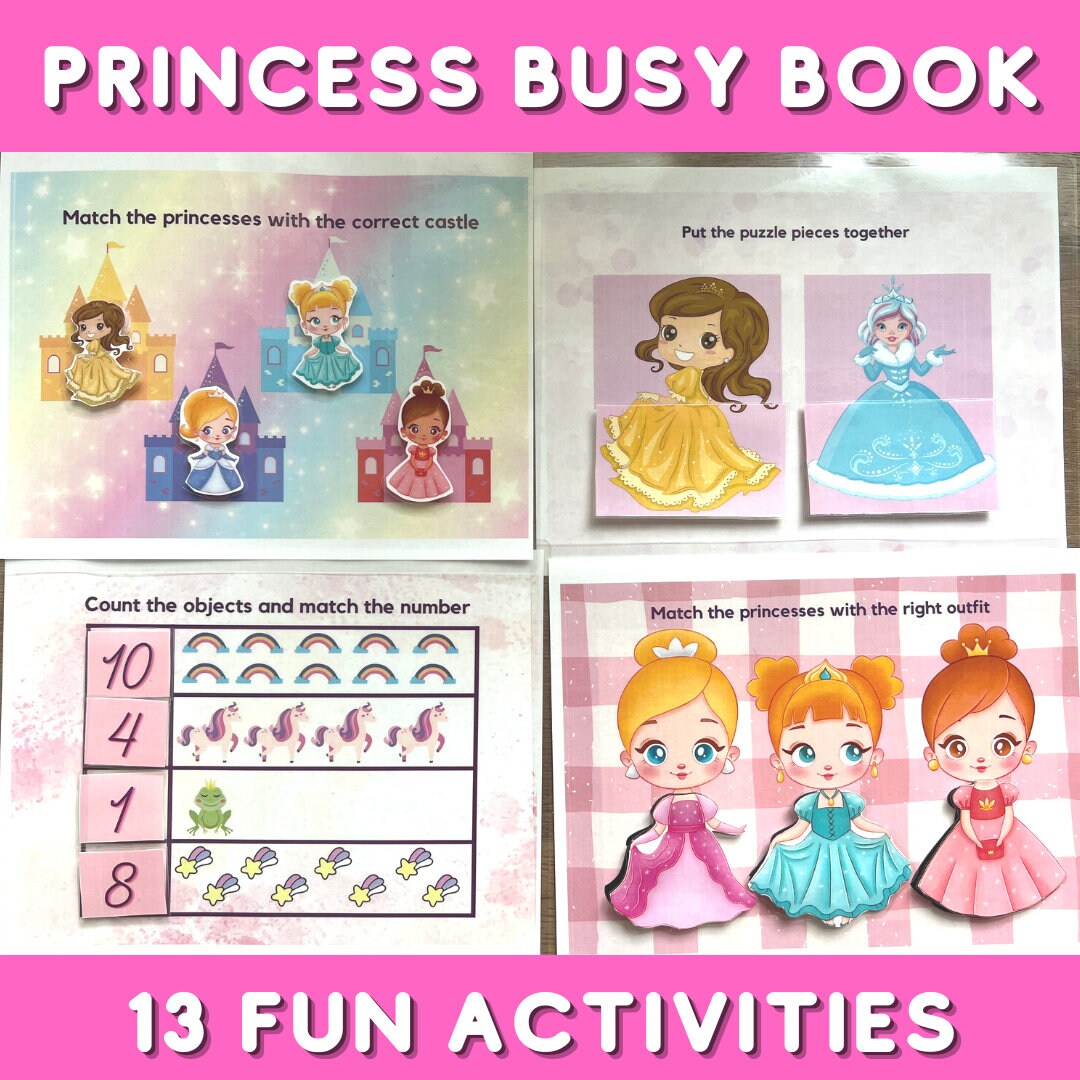 Princess Busy Book | Princess Activity Pages for Preschooler, Toddler ...