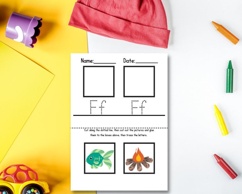 Alphabet Trace, Cut, and Paste Worksheet for Preschoolers | Learn to ...