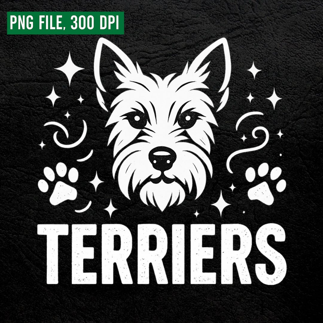 Terrier Mascot Logo PNG | White Terrier Face With Bold “TERRIERS” Text ...