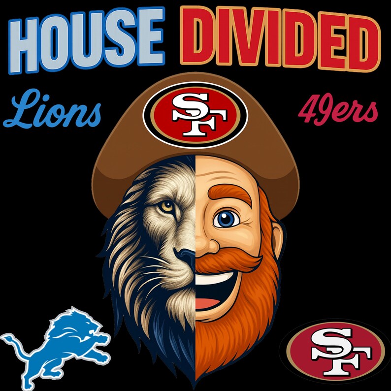 Custom House Divided Rivalry Logo: Personalized Sports Mashup (digital ...