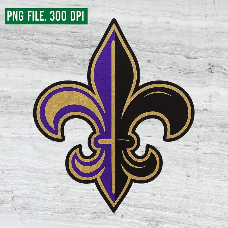 Fleur-de-lis PNG Bundle: LSU + Saints, Drippy Grunge Classic Designs ...