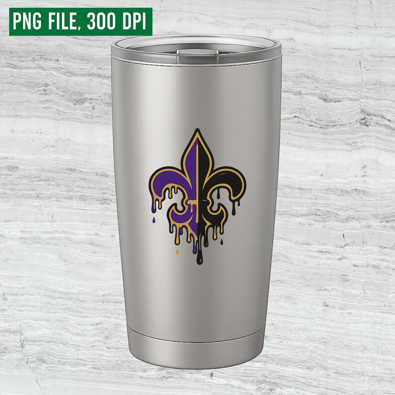 Fleur-de-lis PNG Bundle: LSU + Saints, Drippy Grunge Classic Designs ...