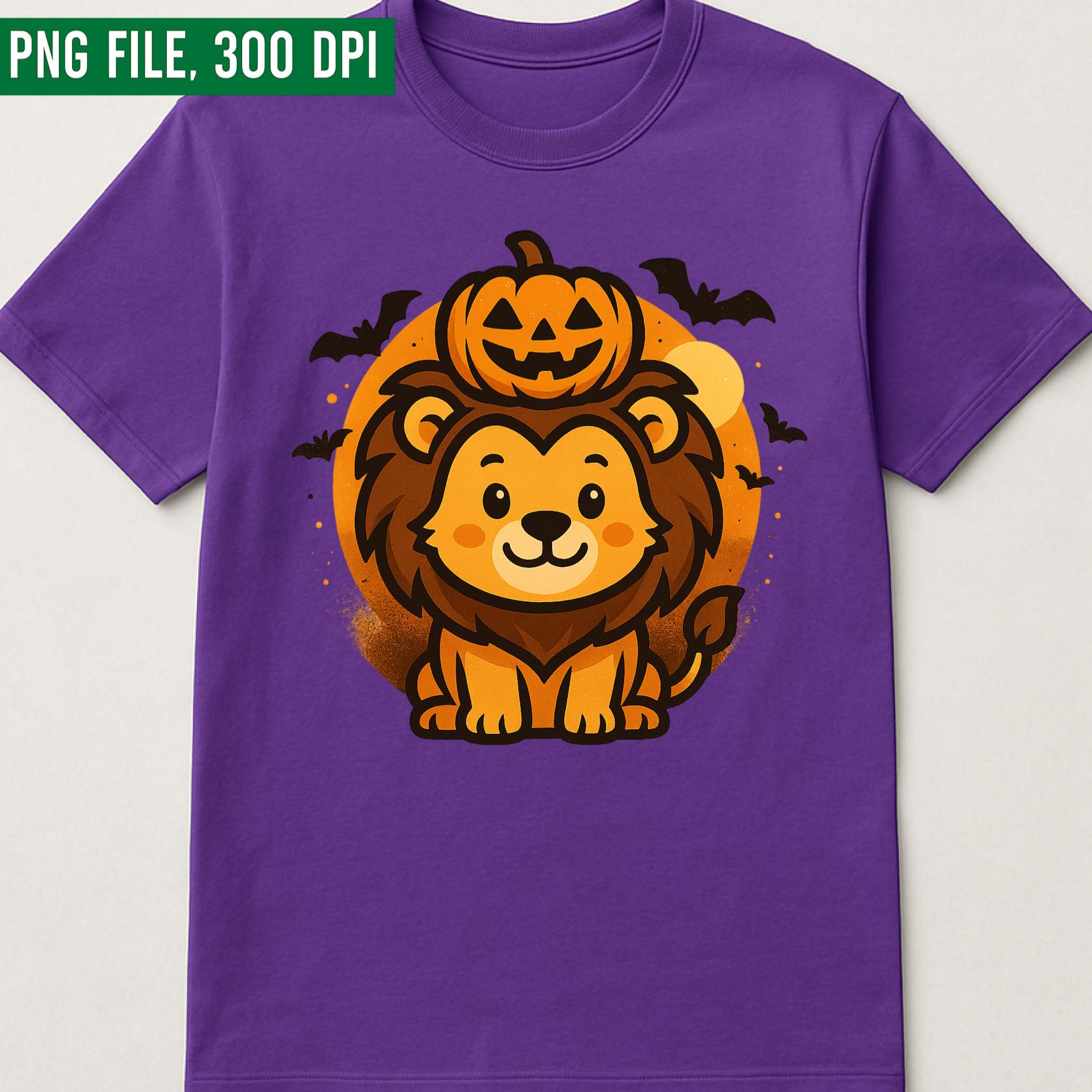 Halloween Lion PNG Bundle | Cute Trick-or-treat Lion Clipart | 5 Pngs ...