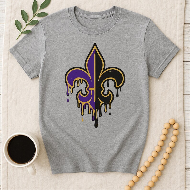 Fleur-de-lis PNG Bundle: LSU + Saints, Drippy Grunge Classic Designs ...