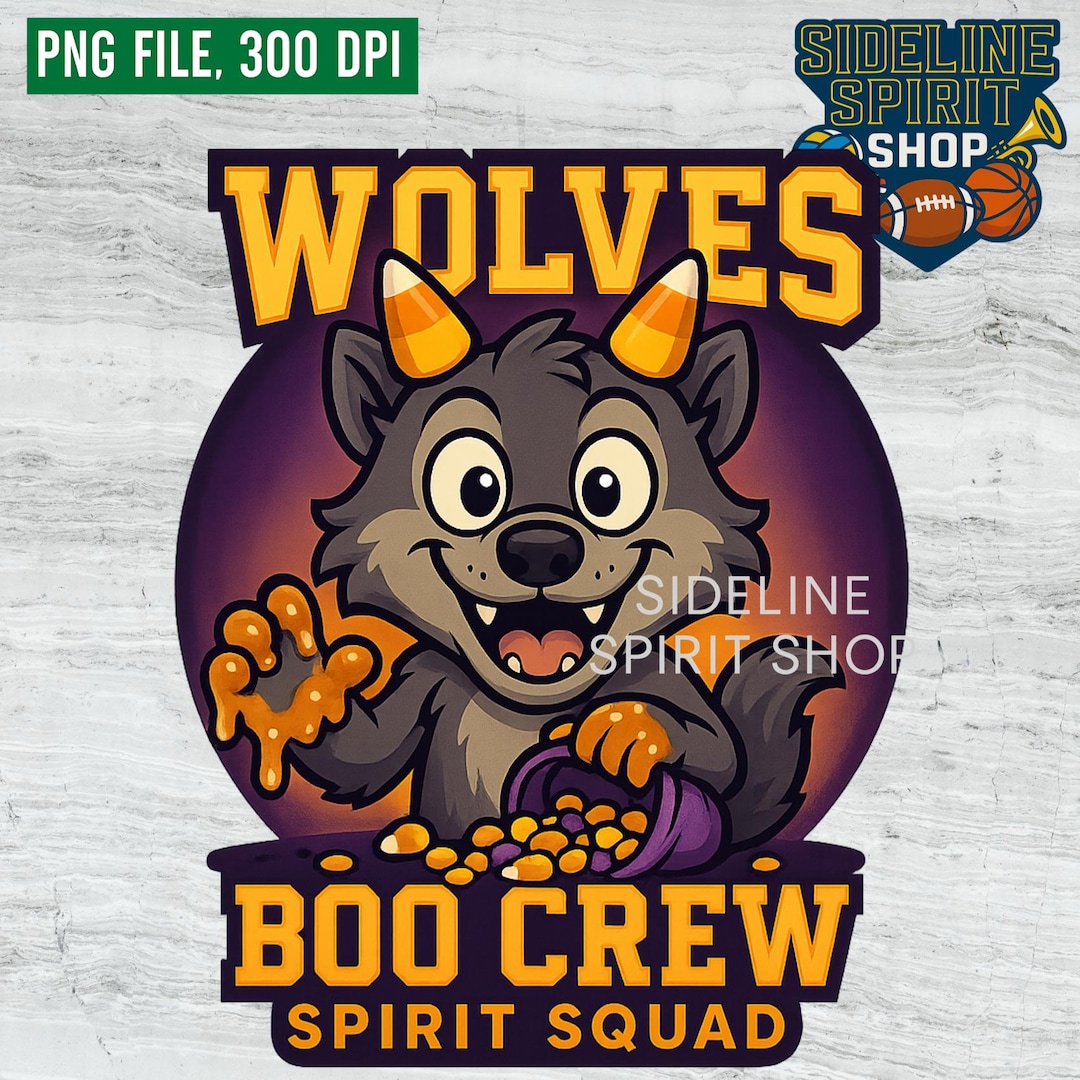 Halloween Wolves PNG: Boo Crew Mascot, Candy Corn (digital Download) - Etsy