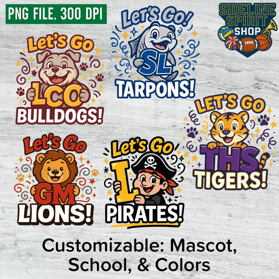 Custom Mascot PNG: School Spirit Digital Download, Personalized Team ...