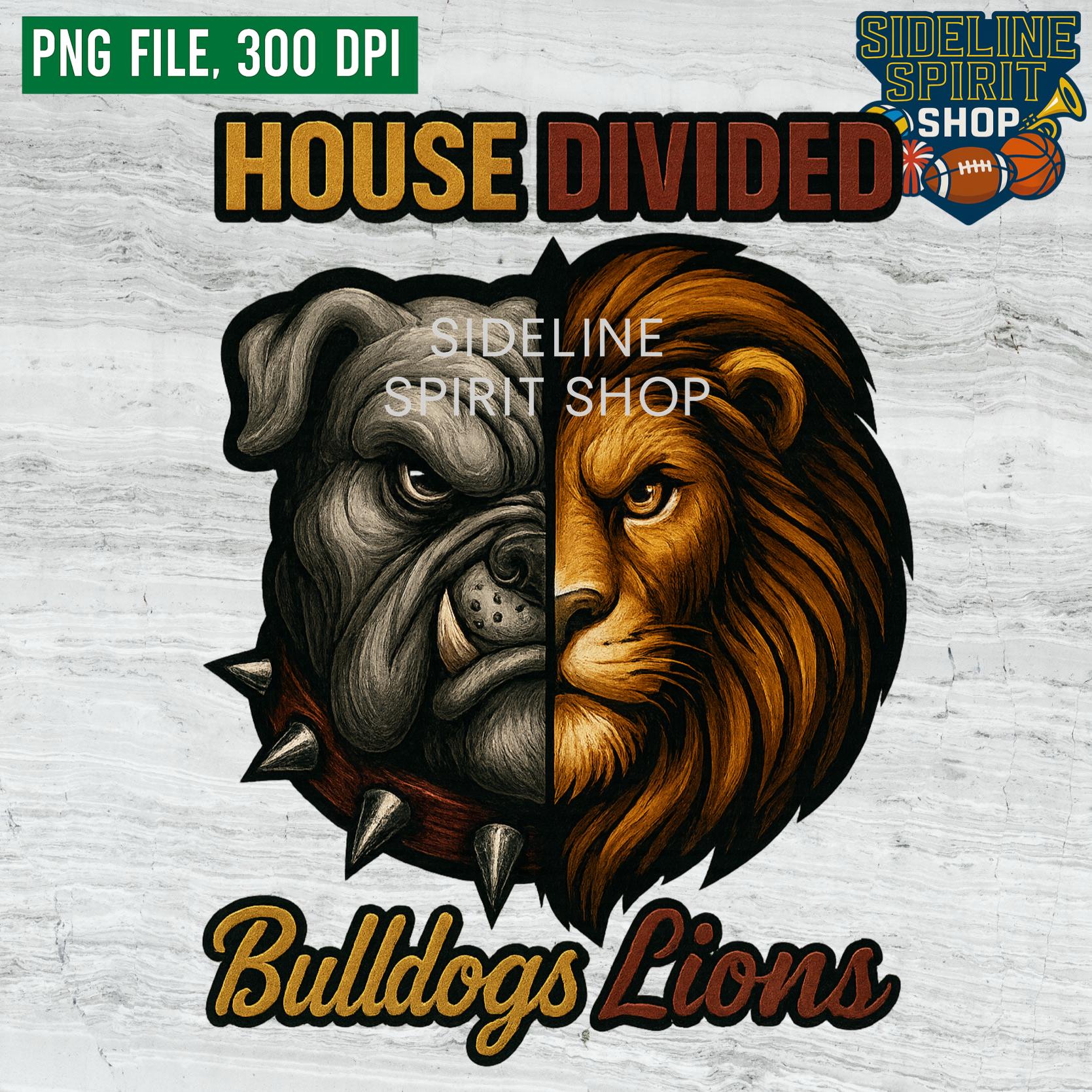 Custom House Divided Mascot Logo: Personalized Team Mashup (digital PNG ...