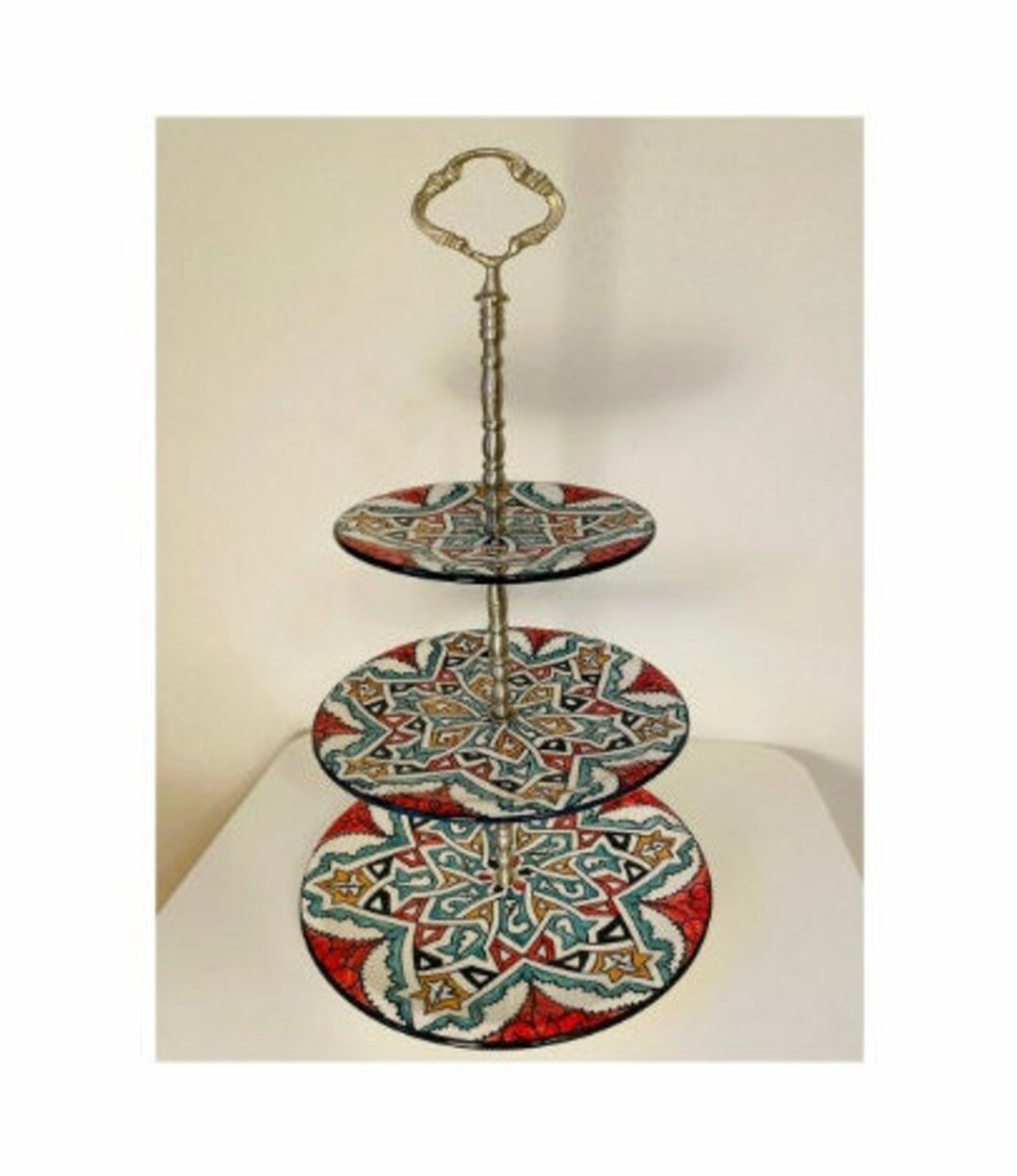 Moroccan Ceramic Handmade Three-tier Cake Stand Functional Elegance for ...