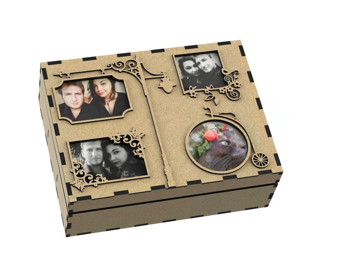 Photo Box Laser Cut Files Svg Cdr Dxf Pdf Glowforge Laser Digital File ...