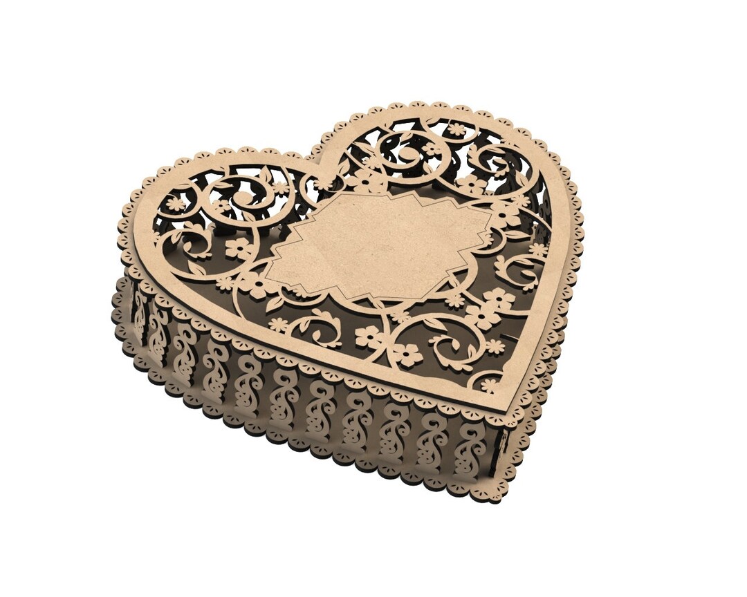 Heart Box Laser Cut Files Svg Cdr Dxf Pdf Glowforge Laser Digital File ...