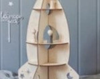 ROCKET SHELF Spaceship Rocket for Kids DIY Templates Ready for Cut ...