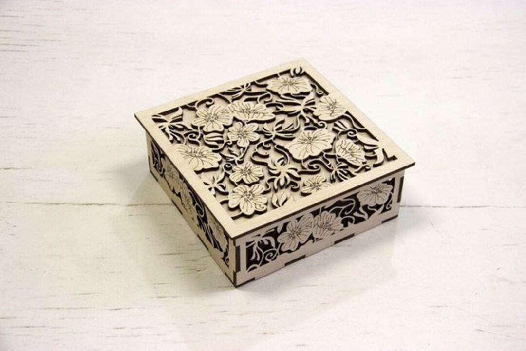 Fancy box laser cut files svg cdr dxf pdf glowforge laser digital file ...