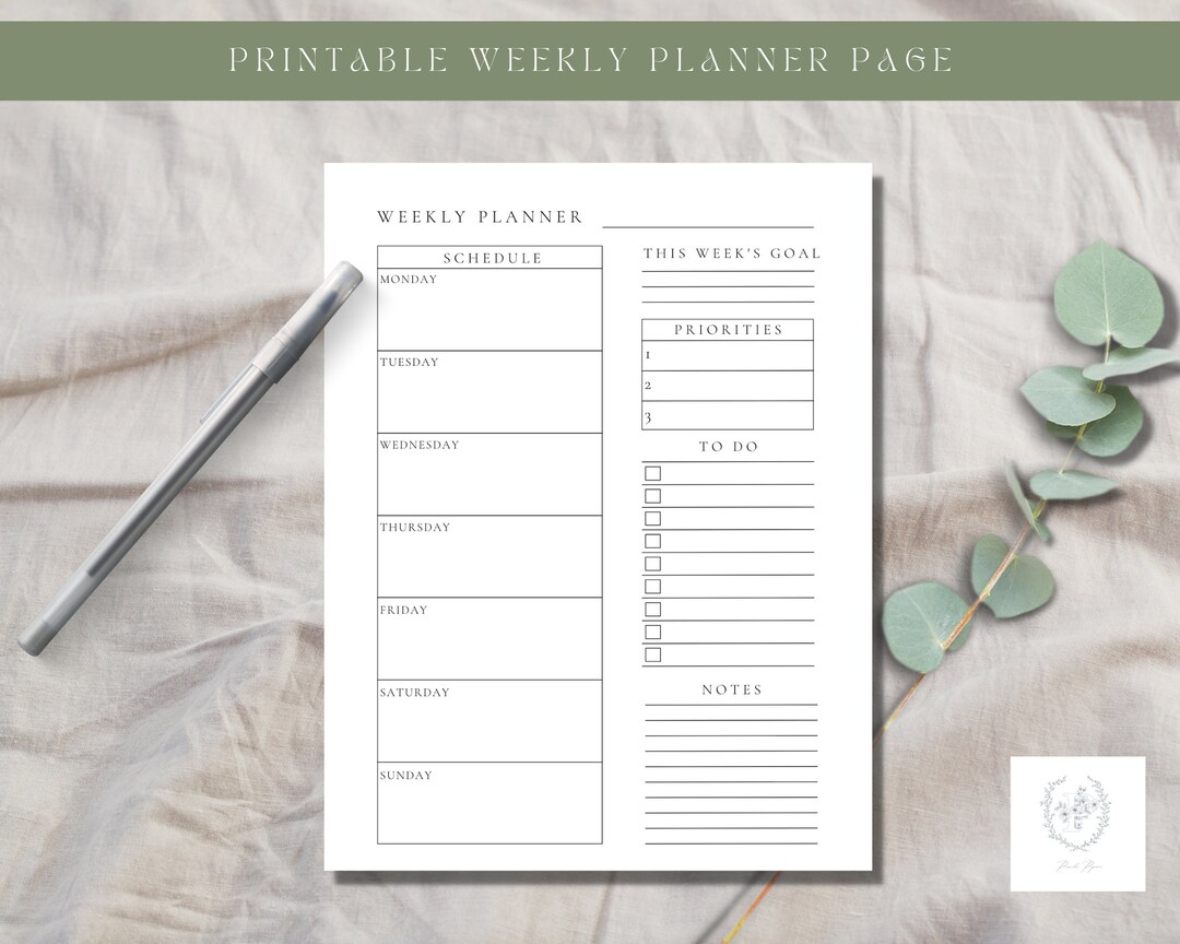 Weekly Personal Planner, Instant Download, Productivity Planner, Work ...