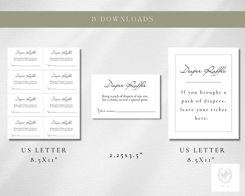 Printable Diaper Raffle Kit, Baby Shower Games, DIY Diaper Raffle ...