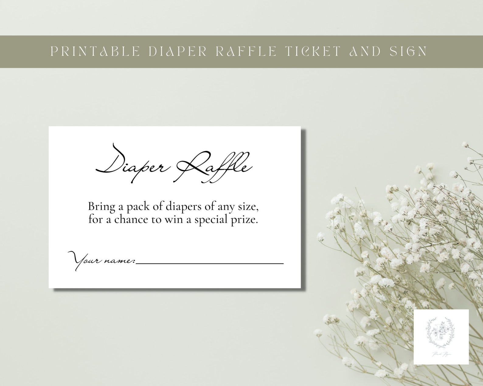 Printable Diaper Raffle Kit, Baby Shower Games, DIY Diaper Raffle ...