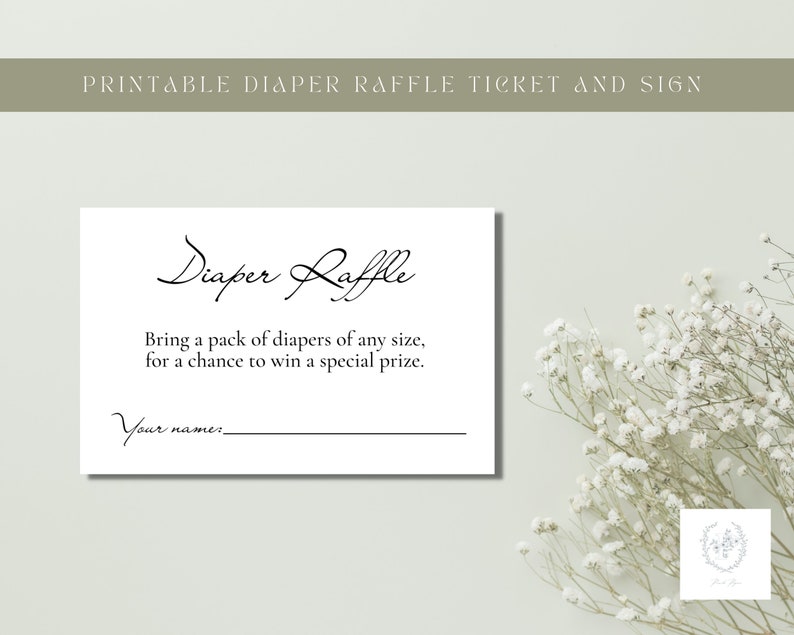 Printable Diaper Raffle Kit, Baby Shower Games, DIY Diaper Raffle ...