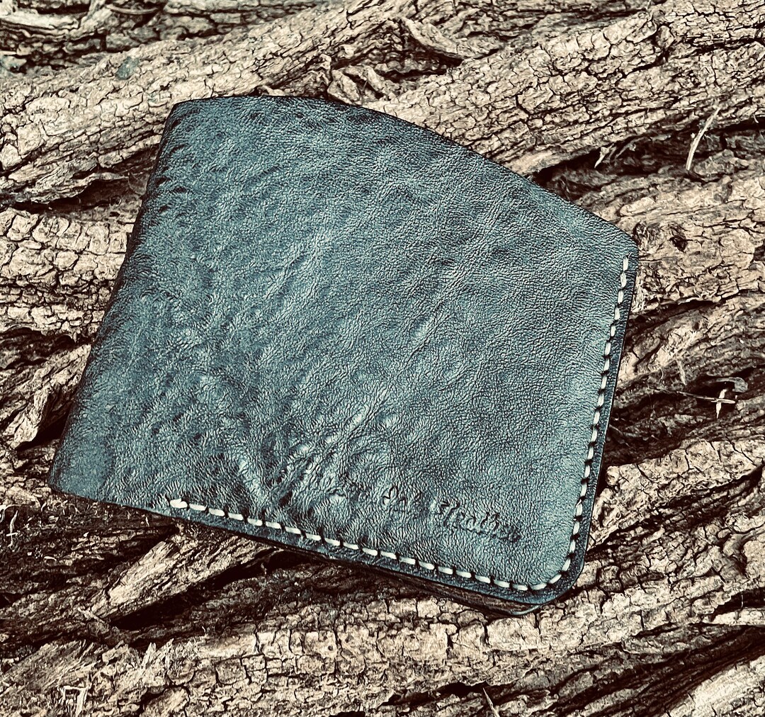 Bi Fold Wallet - Acadia Leather - Hand Made - Holiday Gift for Him/her ...