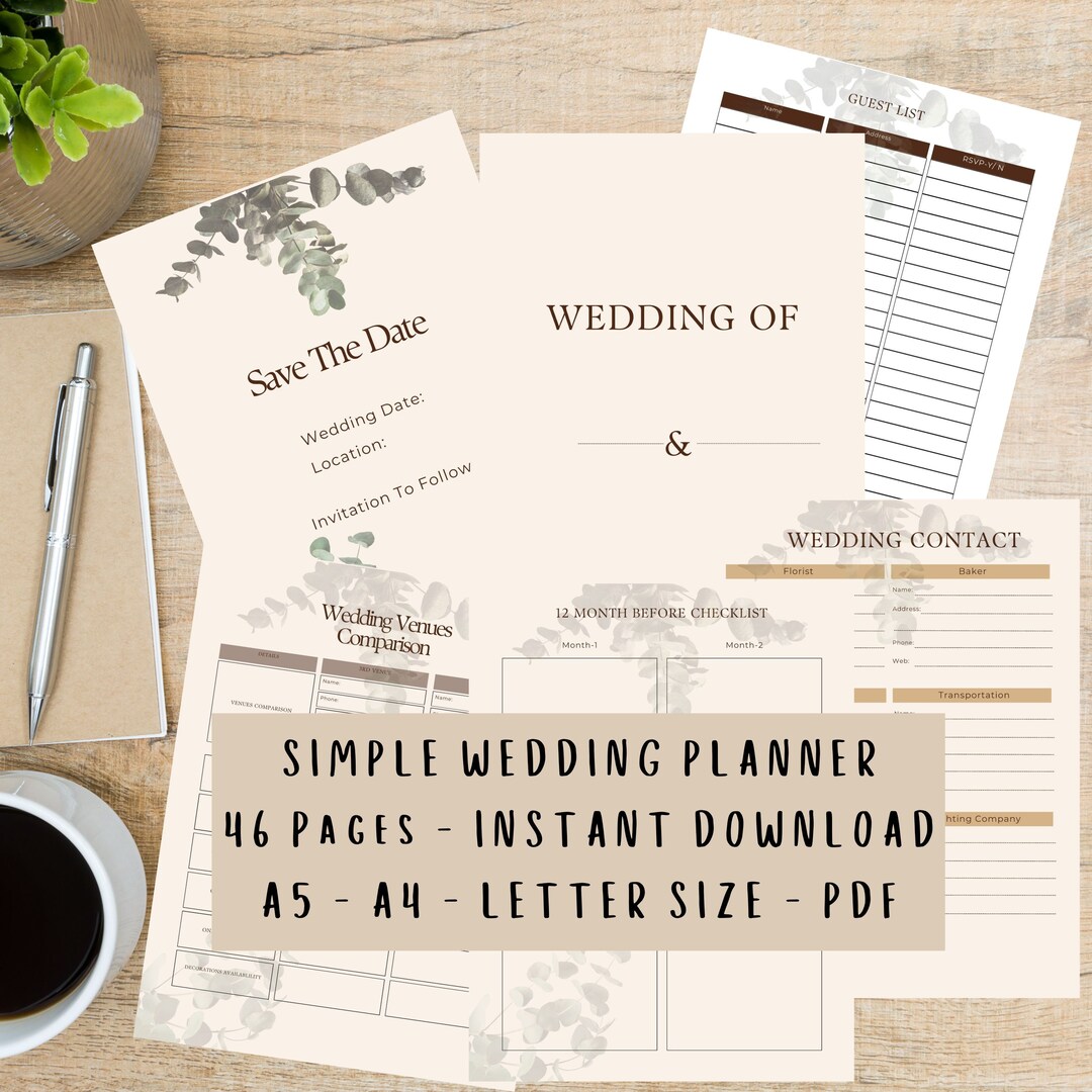 Wedding Planner Printable, Editable Wedding Planner Pages, Wedding Plan ...