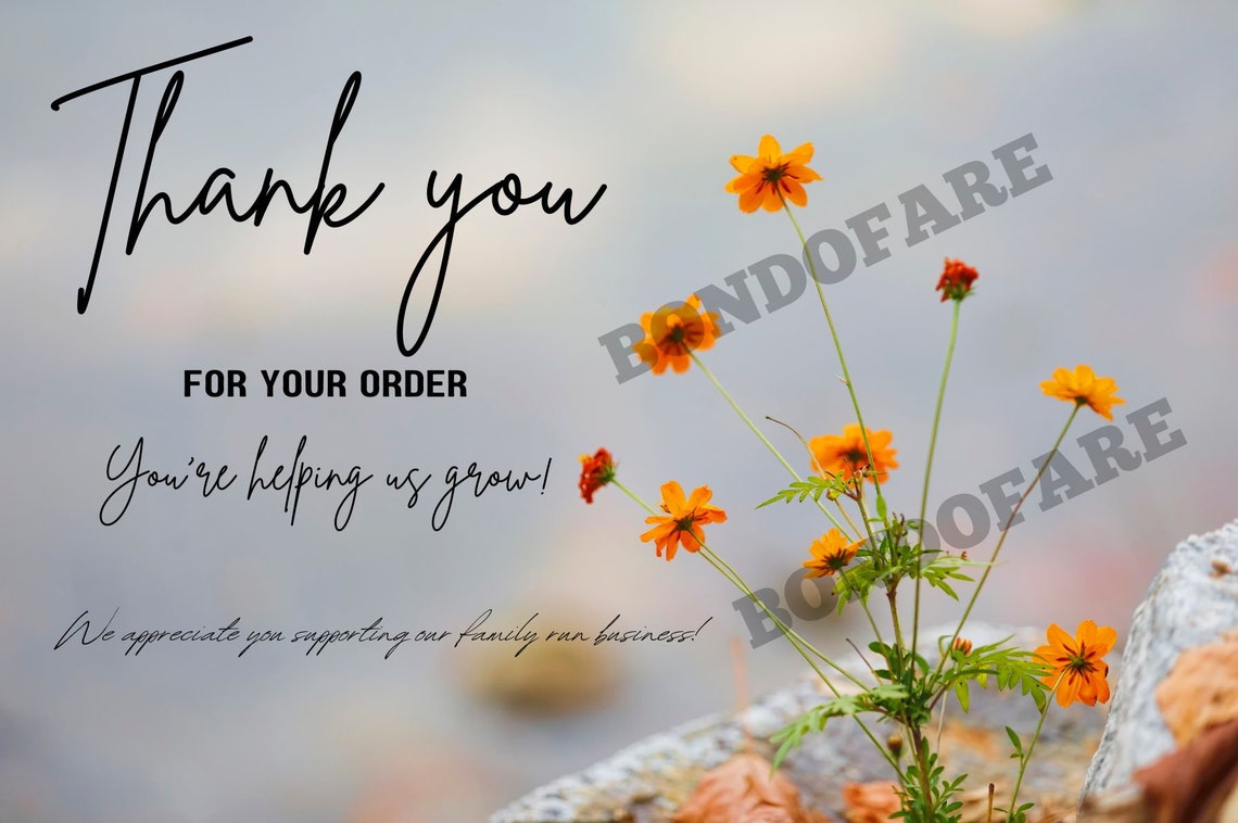 Customizable Printify Product Insert for Branding Thank You Insert for ...