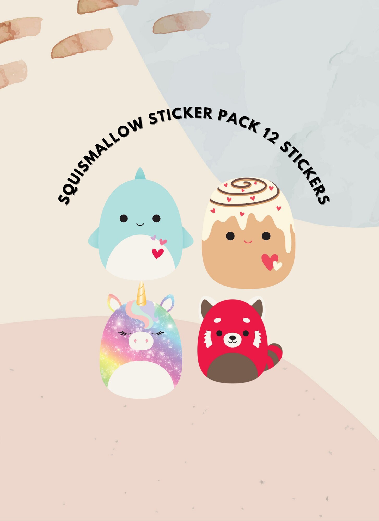 Squishmallow Sticker Pack L 12 Stickers - Etsy