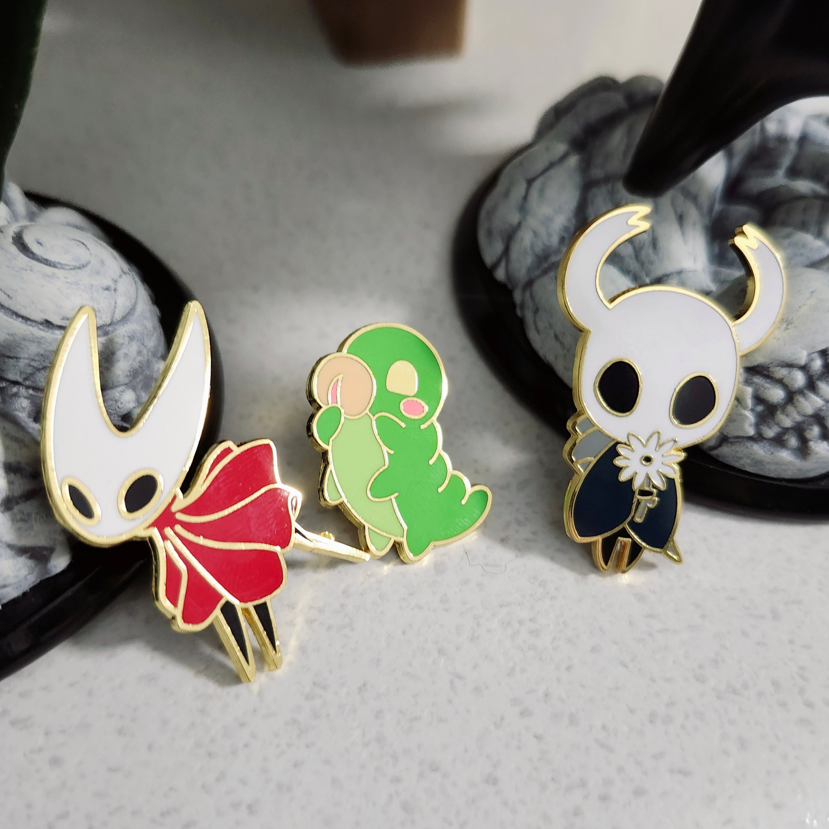 Hollow Knight Enamel Pins Knight/hornet/grub - Etsy