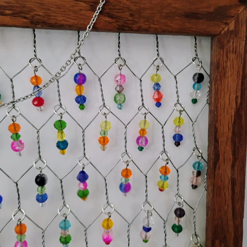Chicken Wire Beaded Suncatcher - Etsy