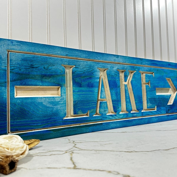 Lake Sign With Arrow - Etsy