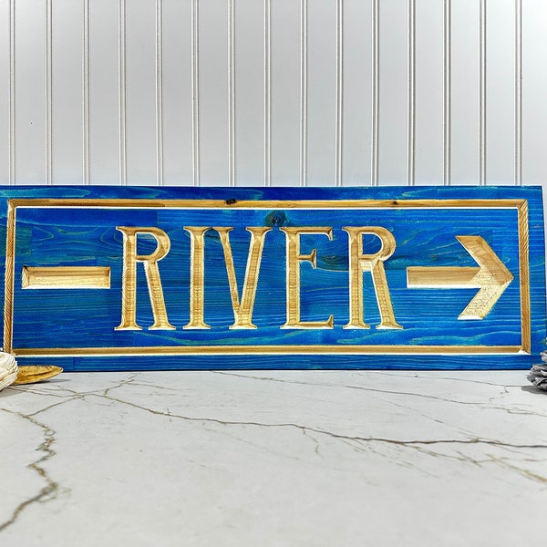 River Sign - Etsy