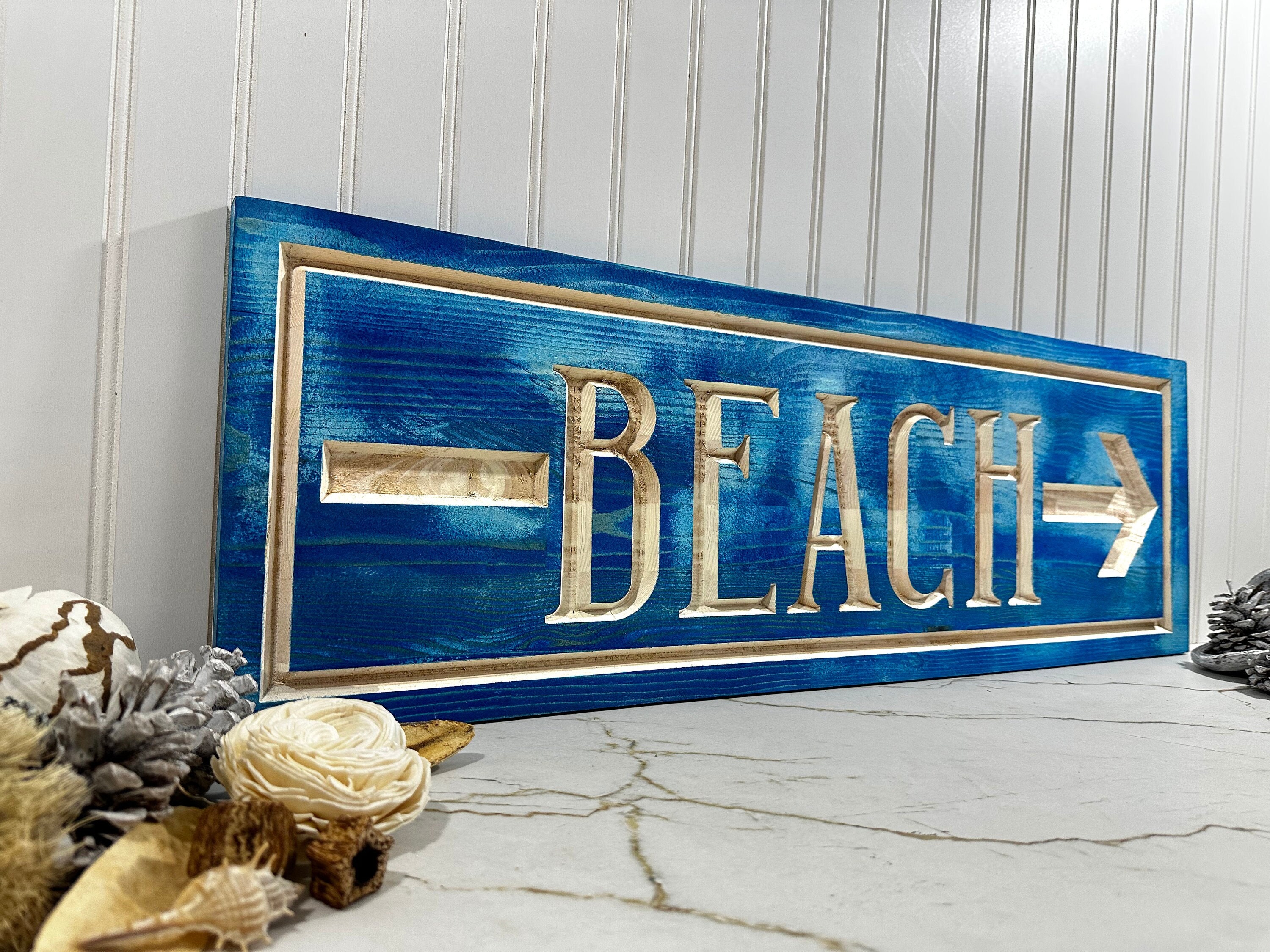 Large Wood Vintage Coastal Signs