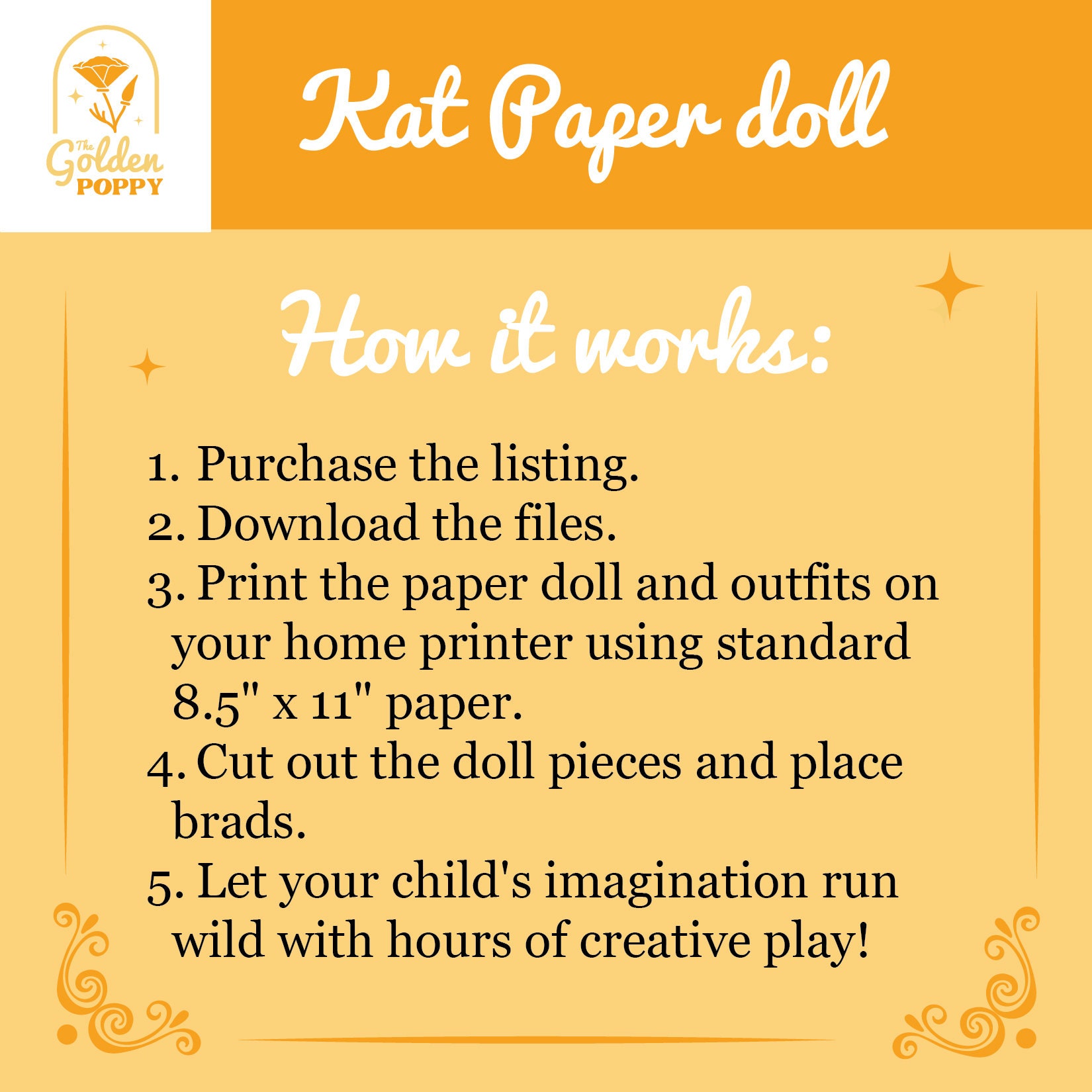 Kat Poppy Articulated Printable Paper Doll, Activity for Kid, Catrina ...