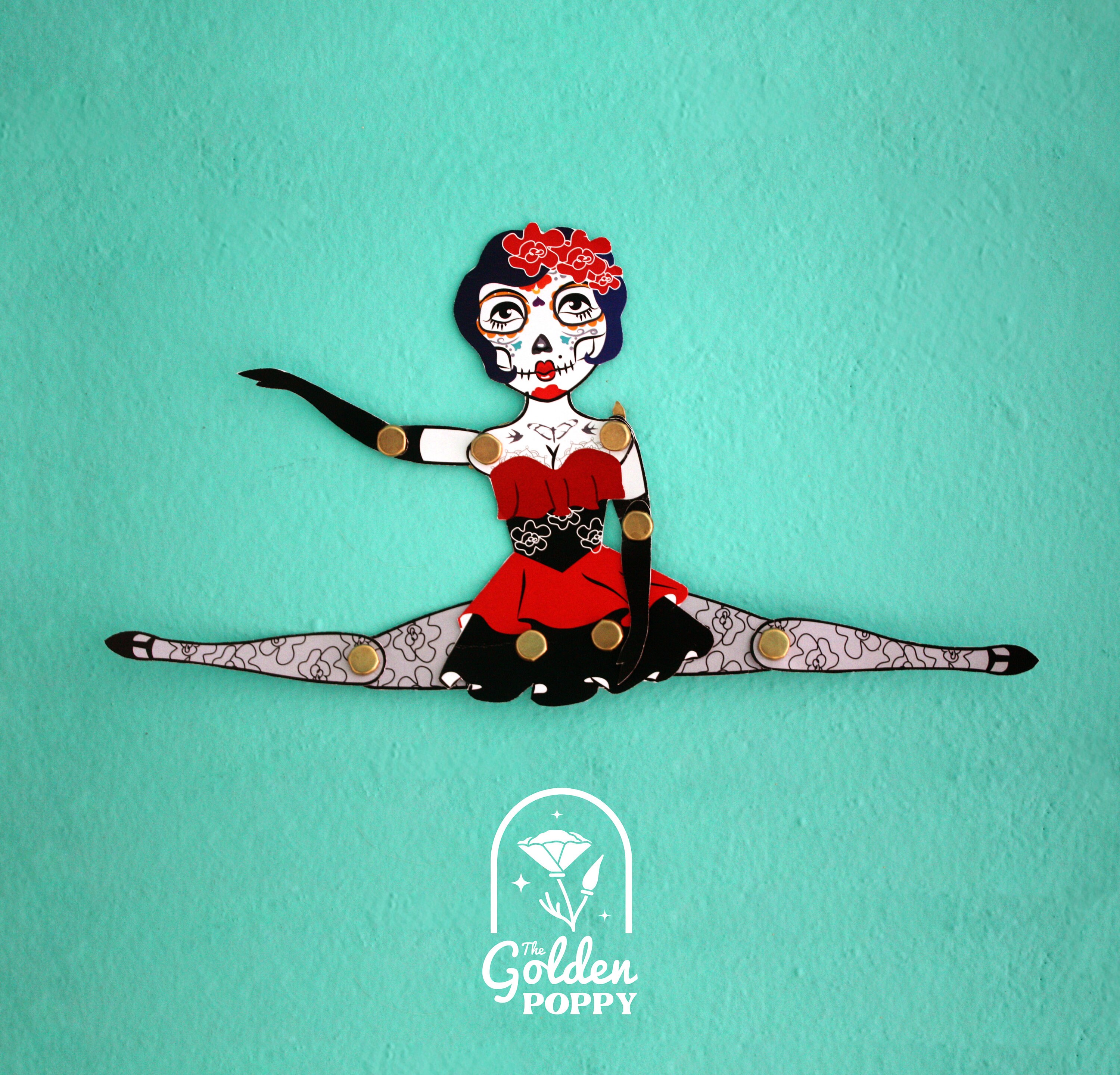 Kat Poppy Articulated Printable Paper Doll, Activity for Kid, Catrina ...