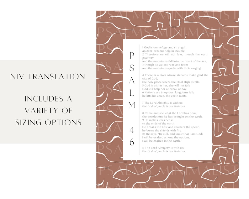 Psalm 46 Minimalist Wall Art Printable - Etsy