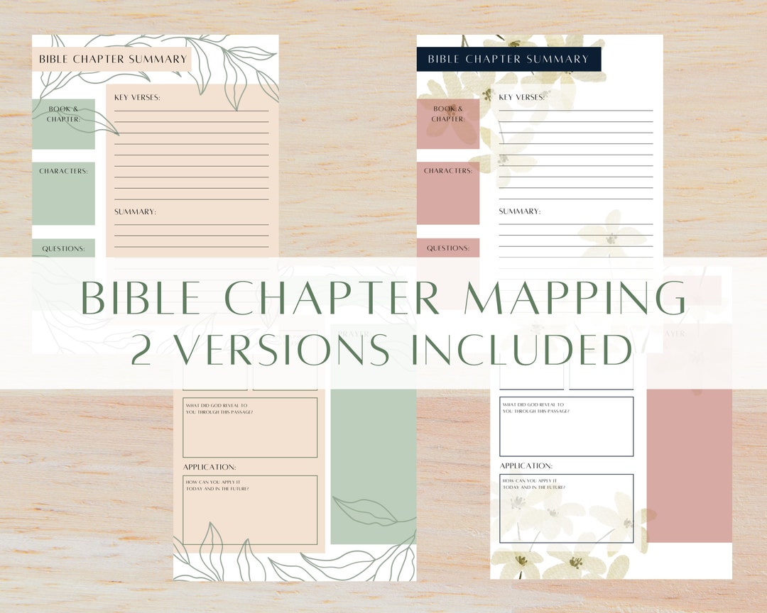 Bible Chapter Mapping Printable Template - Etsy