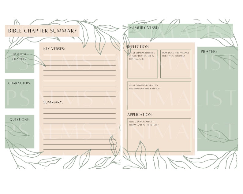Bible Chapter Mapping Printable Template - Etsy