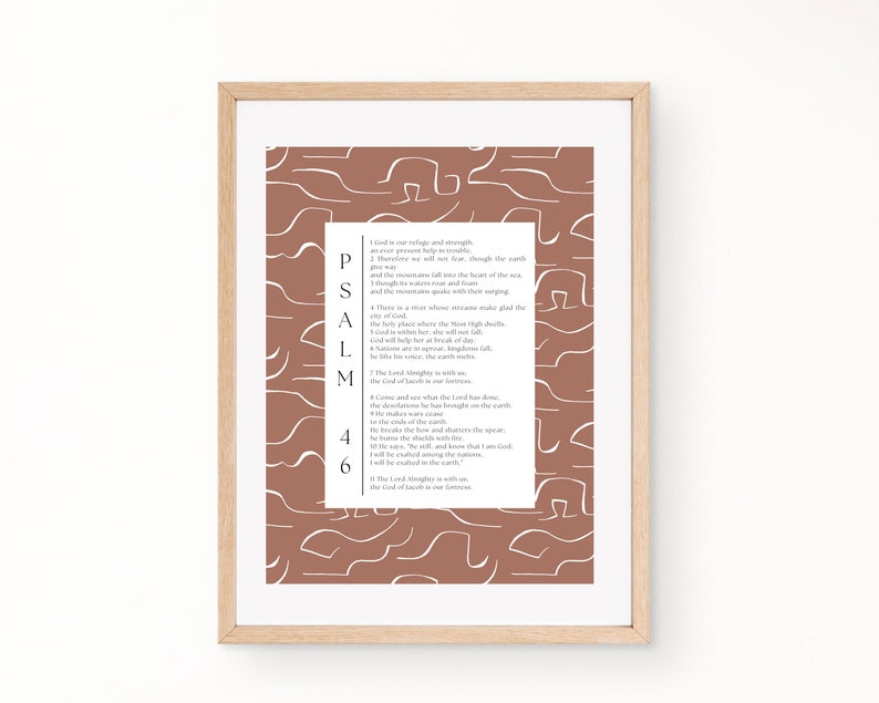 Psalm 46 Minimalist Wall Art Printable - Etsy