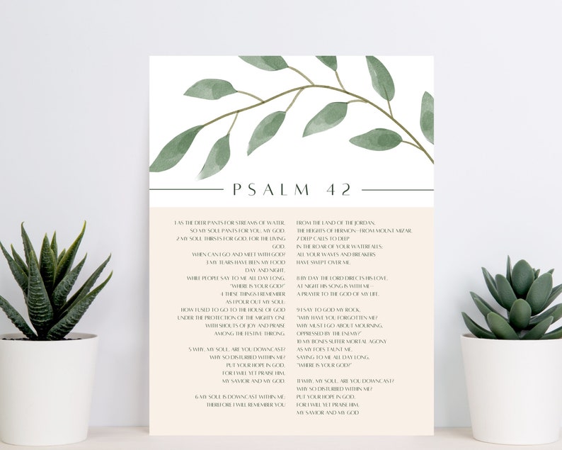 Psalm 42 Minimalist Wall Art Printable - Etsy
