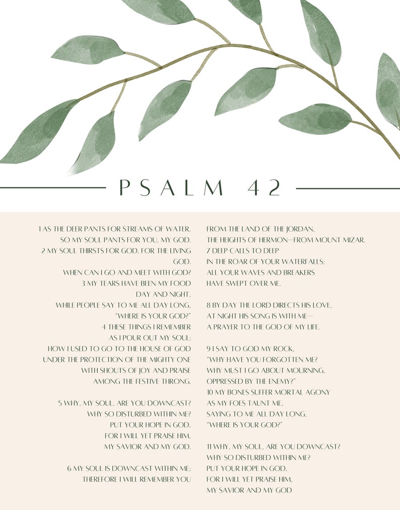 Psalm 42 Minimalist Wall Art Printable - Etsy