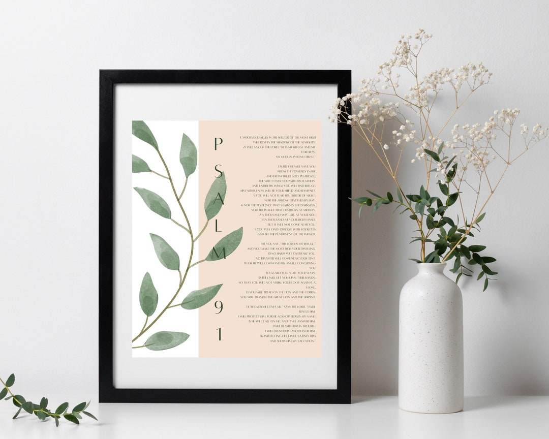 Psalm 91 Modern Wall Art Printable - Etsy