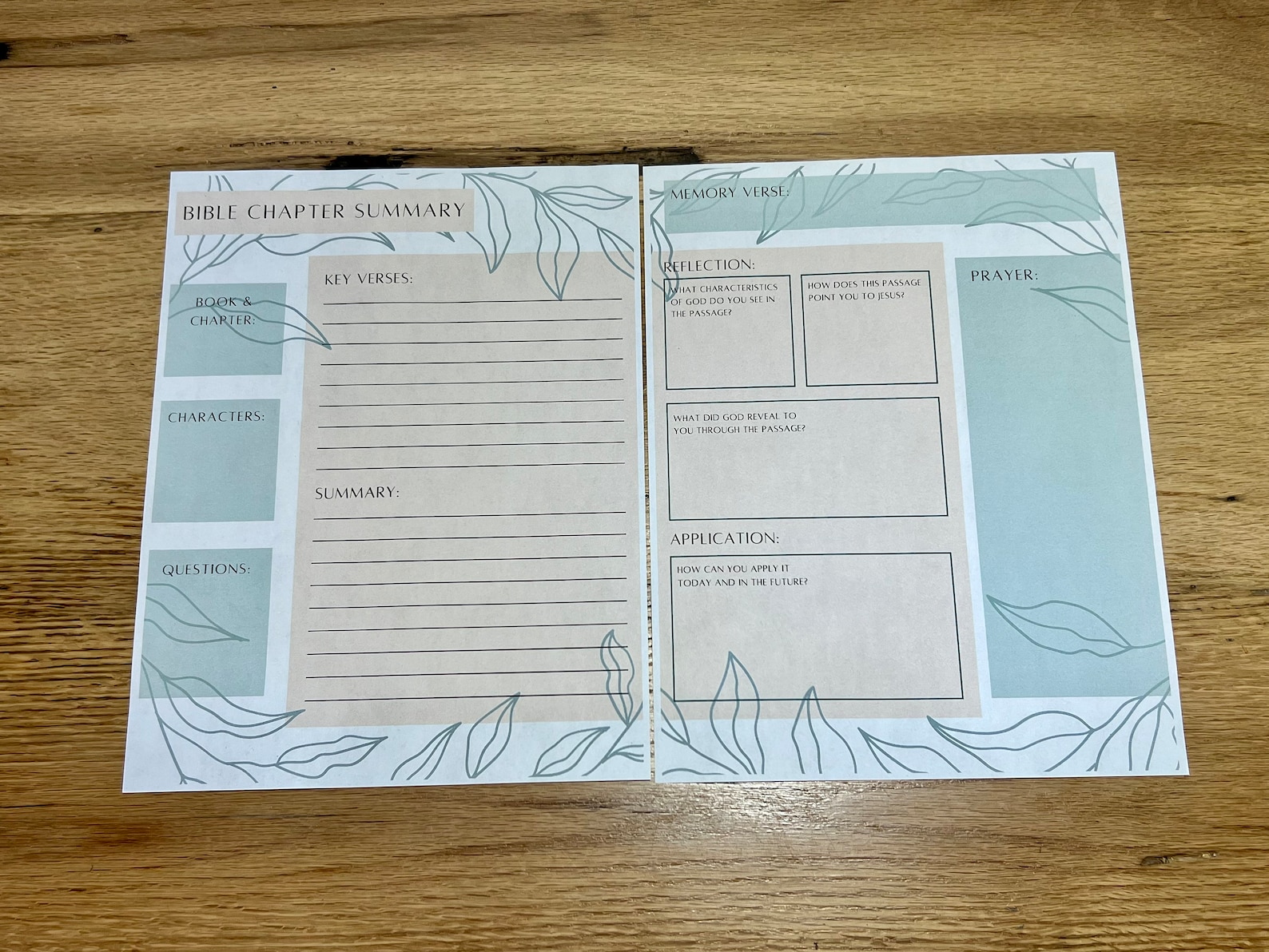 Bible Chapter Mapping Printable Template - Etsy