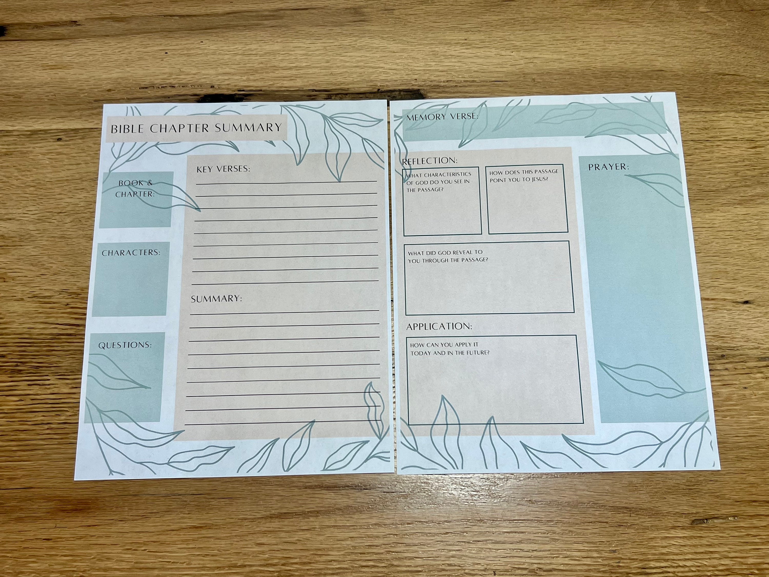 Bible Chapter Mapping Printable Template - Etsy