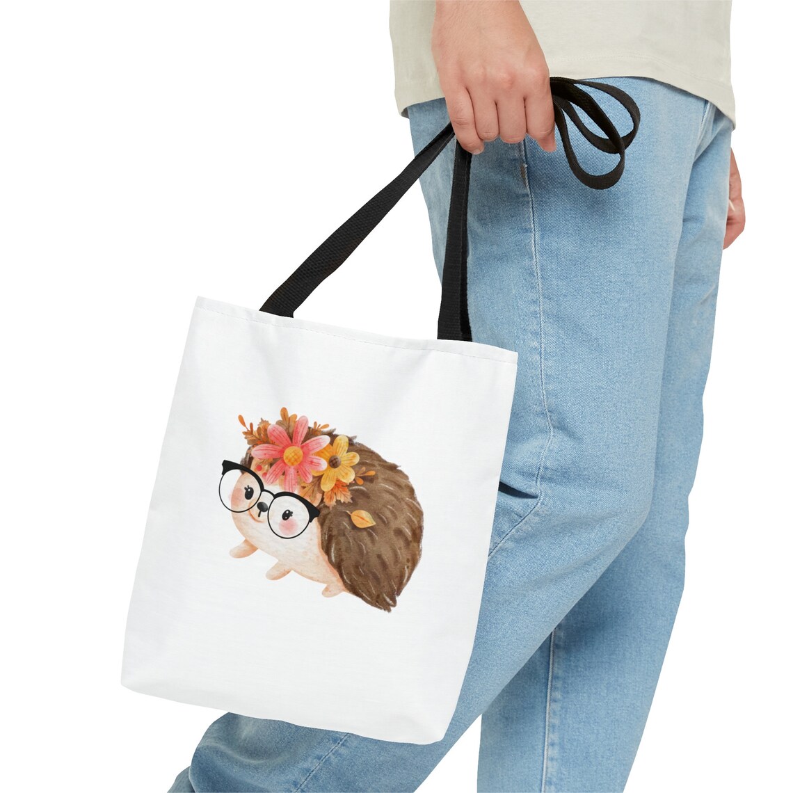 Hedgehog Tote Bag, Woodland Animal Bag, Teacher Tote Bag, Farmer's ...