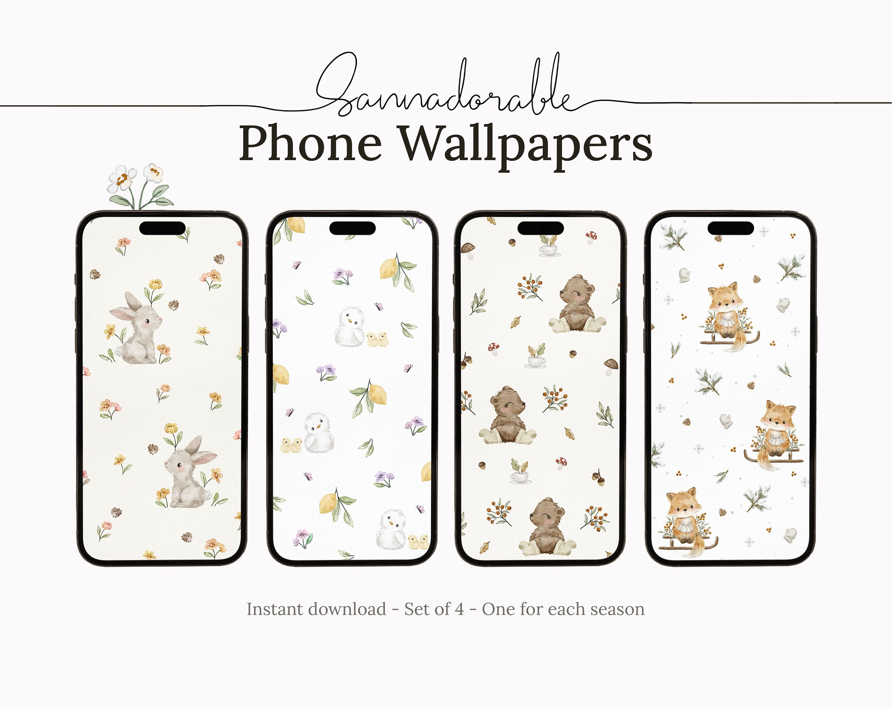 Phone Wallpaper, Illustrations by Sannadorable, Phone Backgrounds, Cute ...